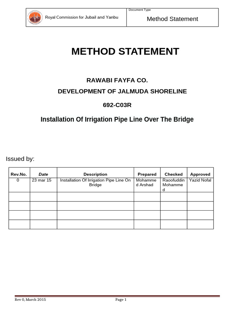 Installation of Irrigation Line On Bridge1 | PDF | Concrete | Pipe ...