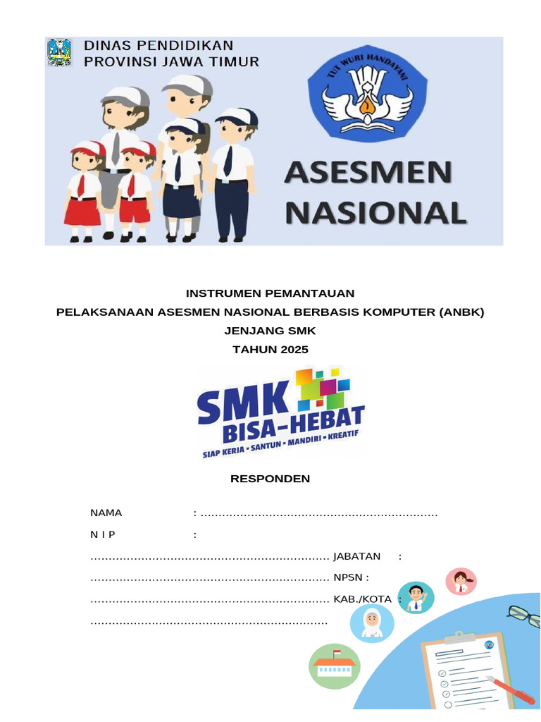 Instrumen Pemantauan ANBK 2025 SMK | PDF