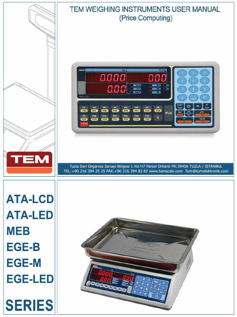 User Manual For Scale Tem Ege | PDF | Menu (Computing) | Electrical Connector