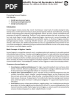 Personal Hygiene Toolbox Talk Guide | PDF | Hygiene | Wash