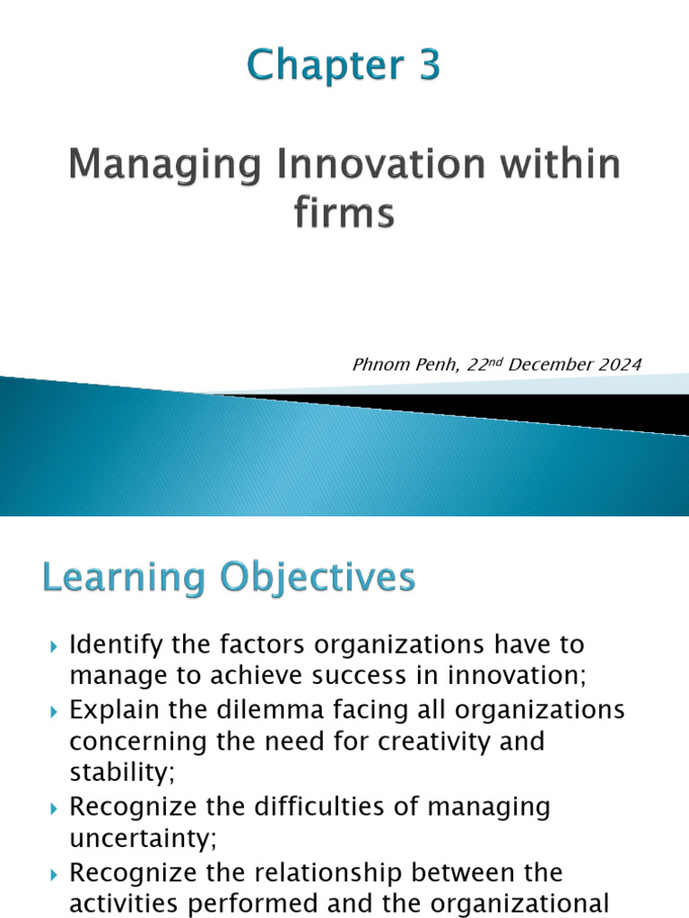Lesson 3 Managing Innovation Within Firms - Final | PDF | Innovation | Creativity