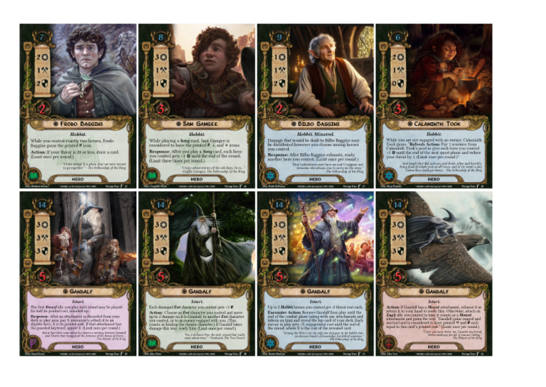 LOTR Hobbits and Gandalf v1 A4 | PDF