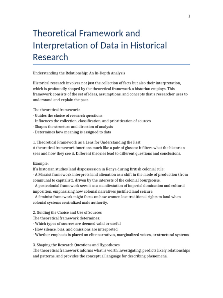 Theoretical Framework Historical Research APA | PDF | Theory | Narrative