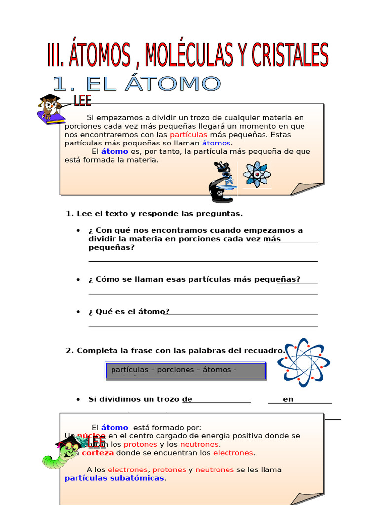 Estructura y propiedades del átomo | PDF | Moléculas | Isótopo