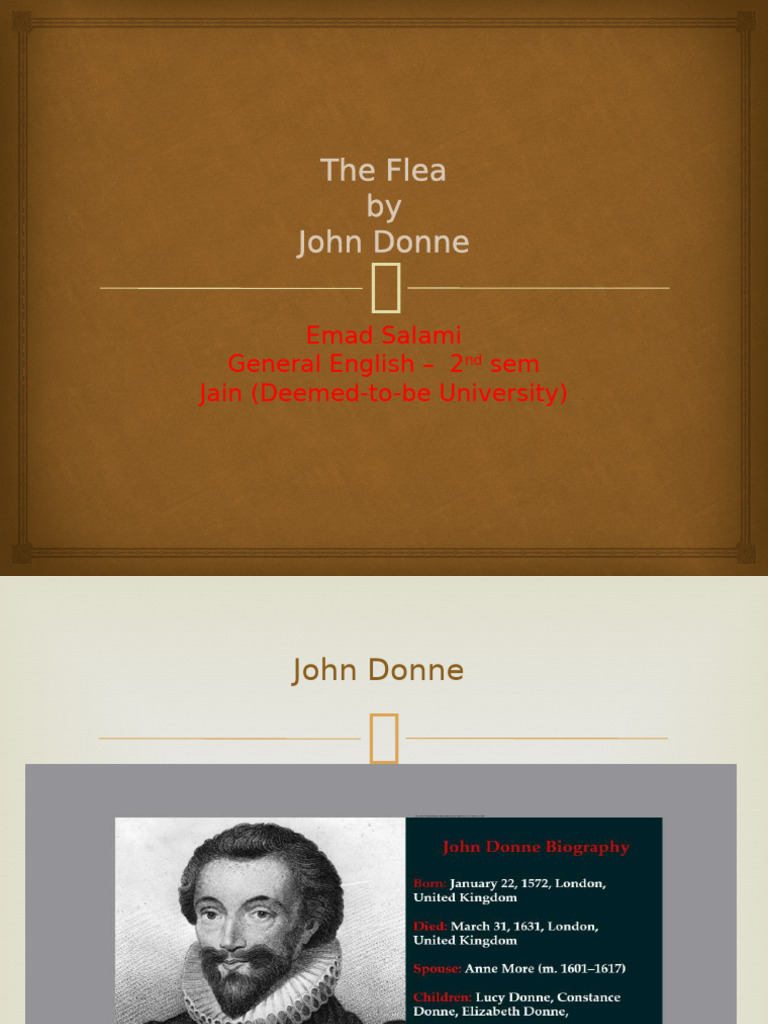 Analysis of Donne's "The Flea" | PDF | Poetry