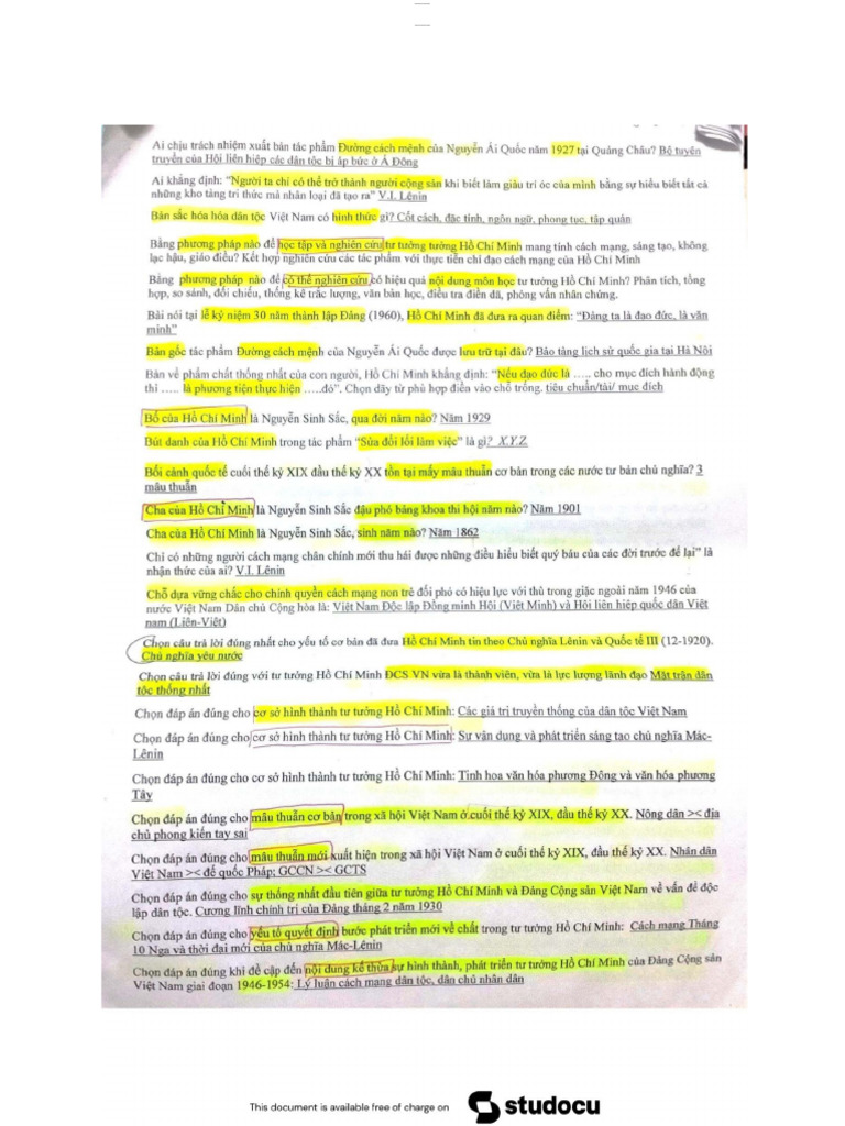 On Trac Nghiem Cuoi Ki Tu Tuong Ho Chi Minh Dai Hoc Mo Thanh Pho Ho CH ...