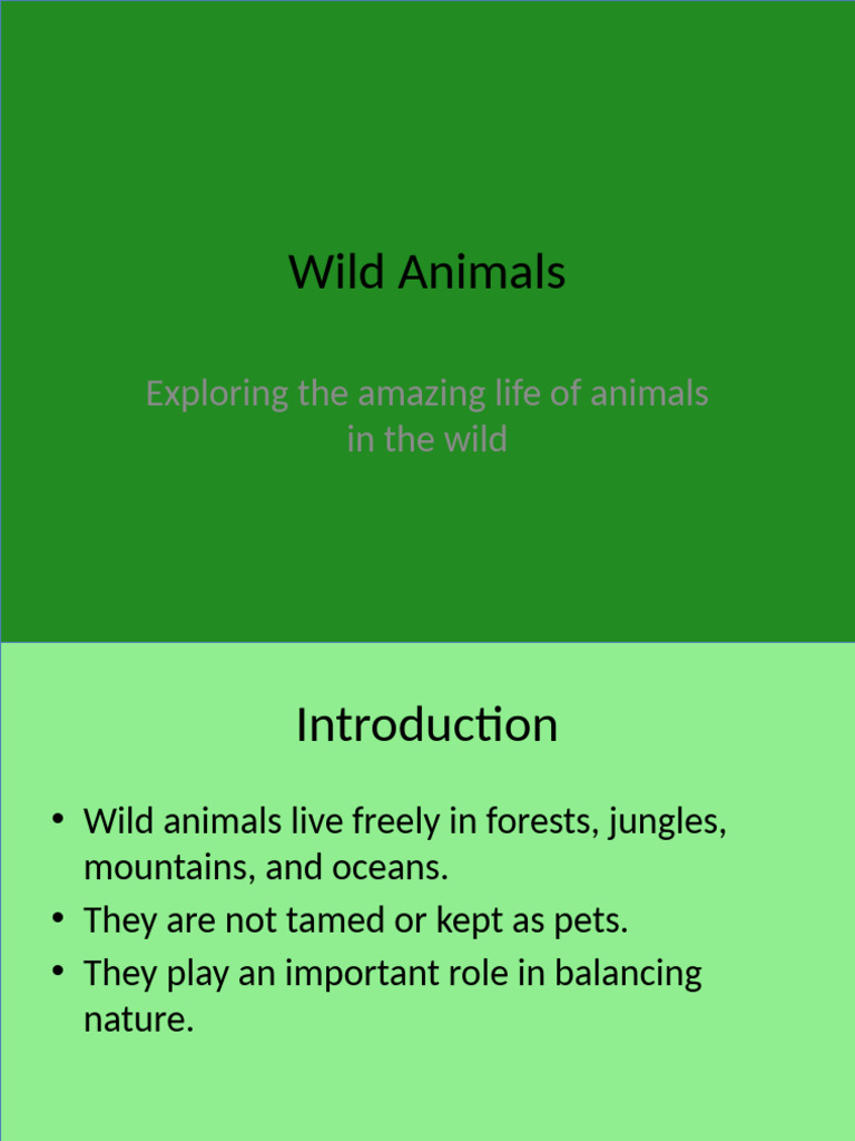 Wild Animals Presentation Color BG | PDF