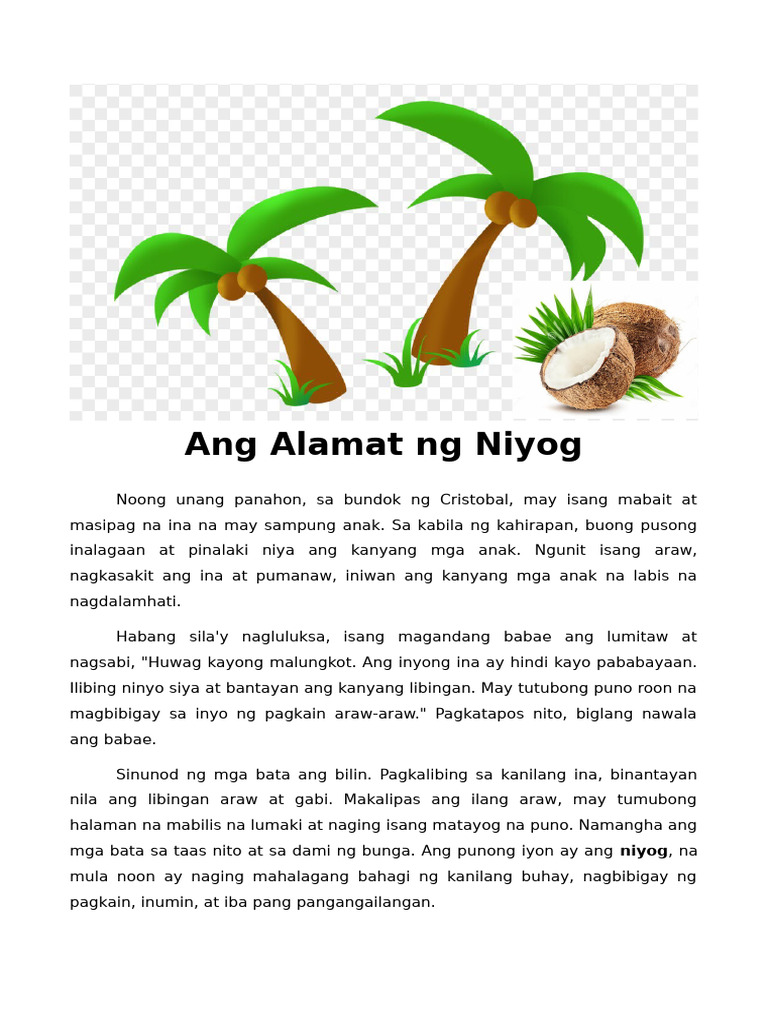 Ang Alamat NG Niyog | PDF