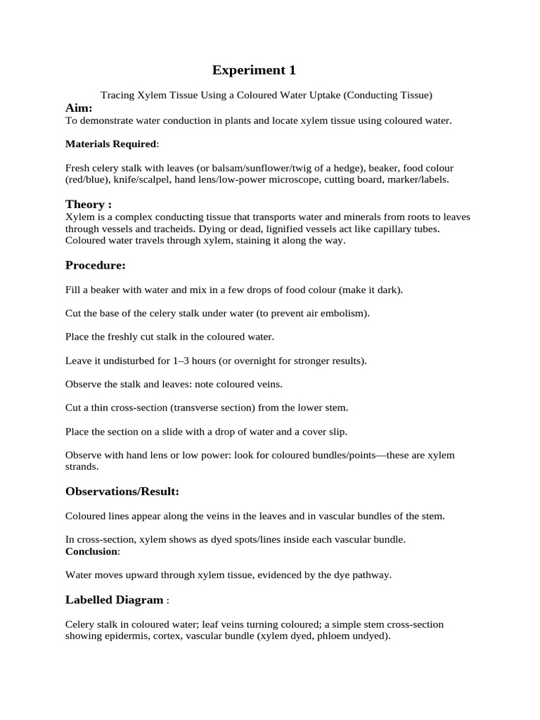 GRADE 7 EXPERIMENT 1 - Tissuesin Plants and Animals | PDF