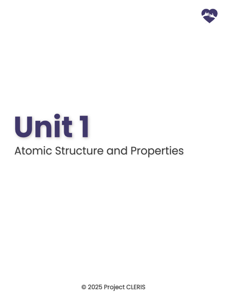 AP Chemistry Unit 1 Cheatsheet Atomic Structure and Properties | PDF ...
