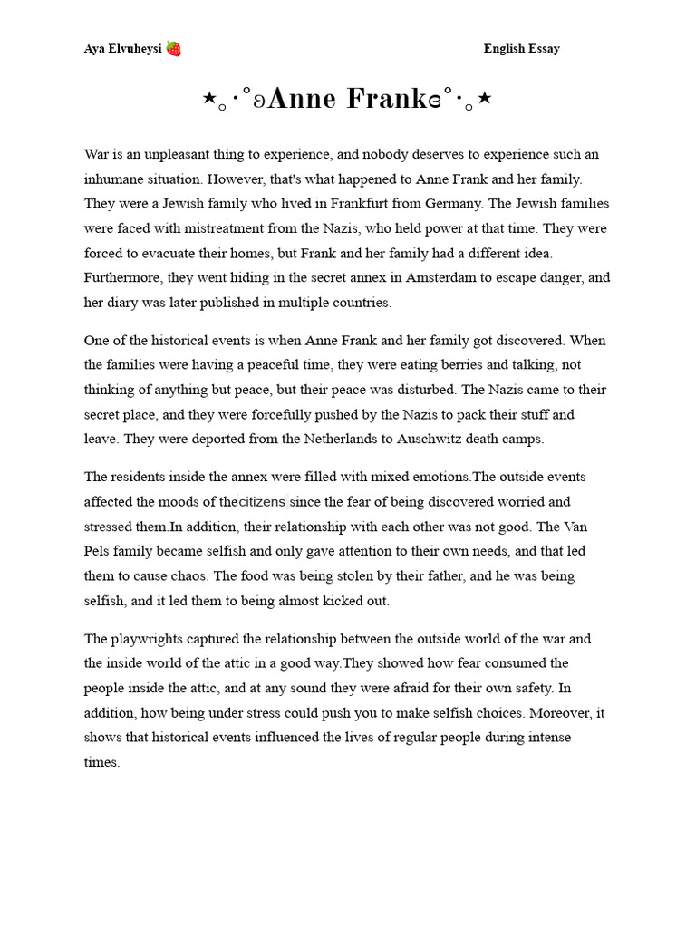 Anne Frank-Essay | PDF