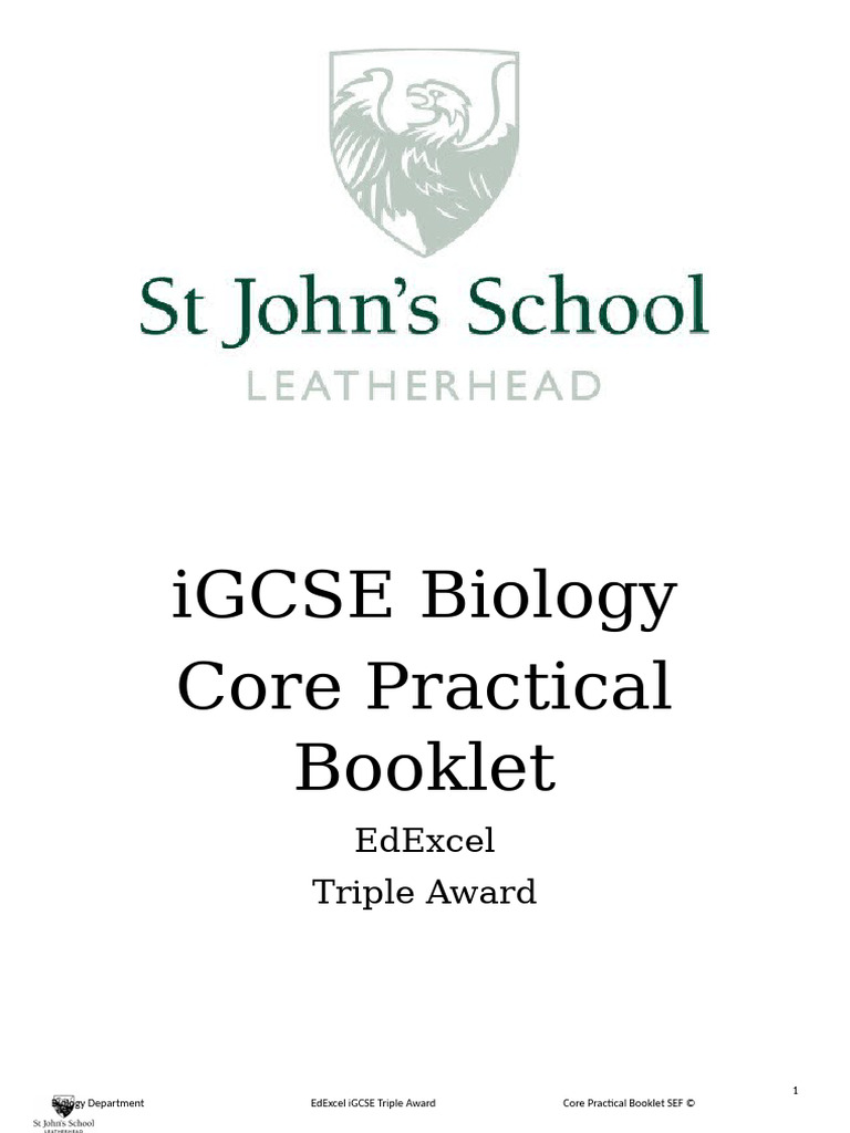 IGCSE Triple Biology Core Practical Booklet Bella Coombes | PDF ...