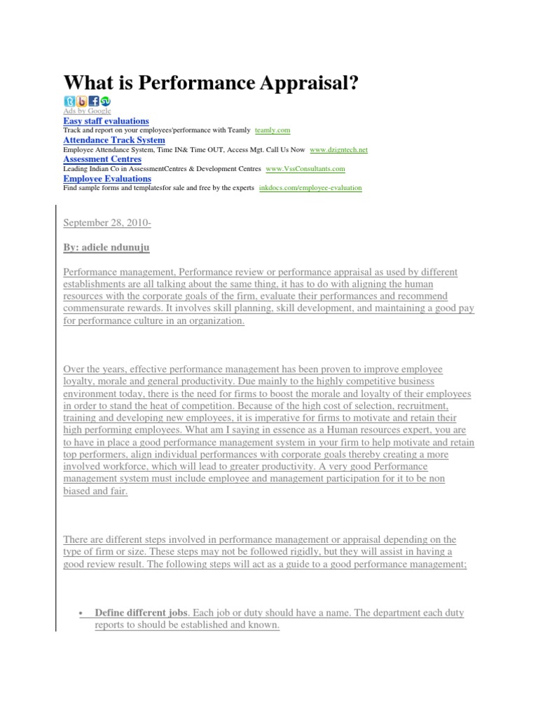 What Is Performance Appraisal | PDF | Performance Appraisal | Goal