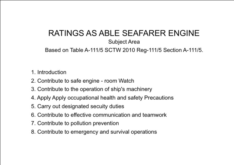 Able Seafarer Engine Ratings Guide | PDF
