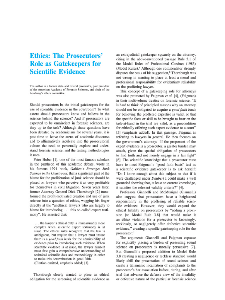 Wiley Encyclopedia of Forensic Science - Ethics - The Prosecutors' Role ...