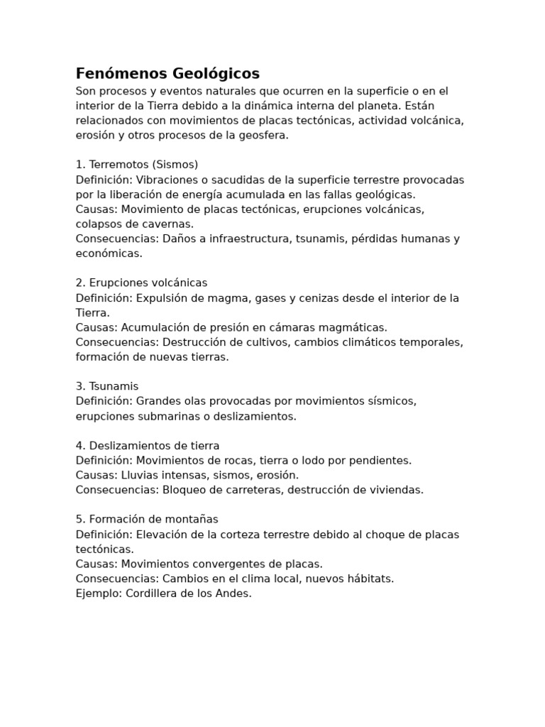 Fenómenos Geológicos y Atmosféricos | PDF | Temblores | Tierra