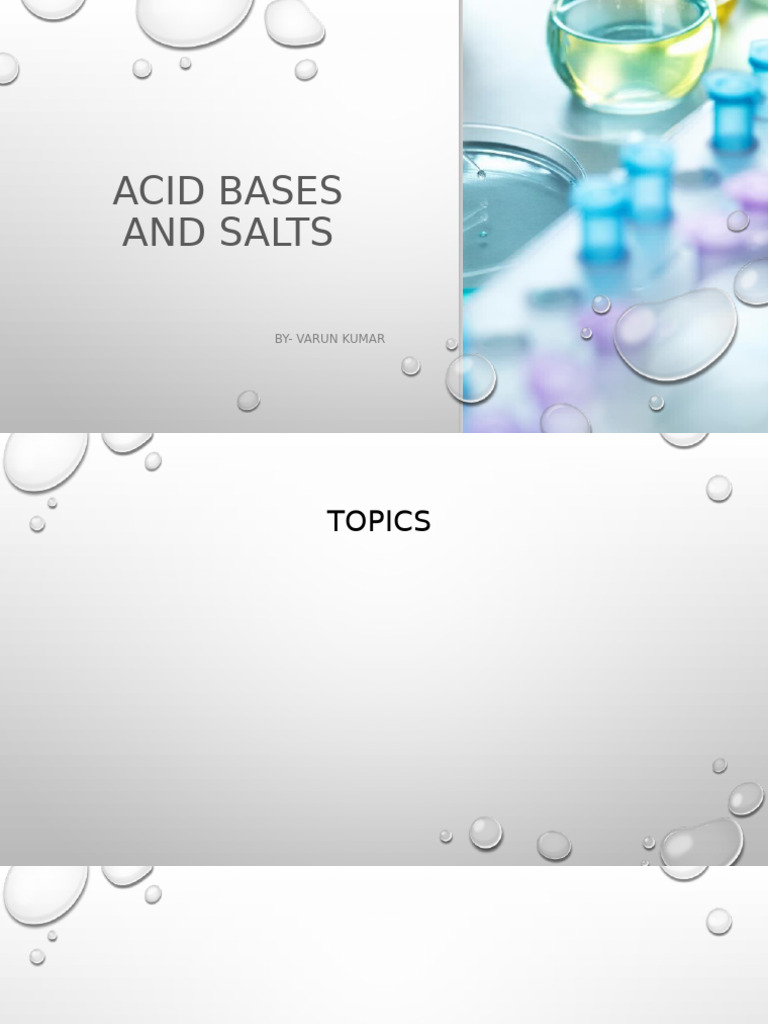 Acid, Bases and Salts | PDF