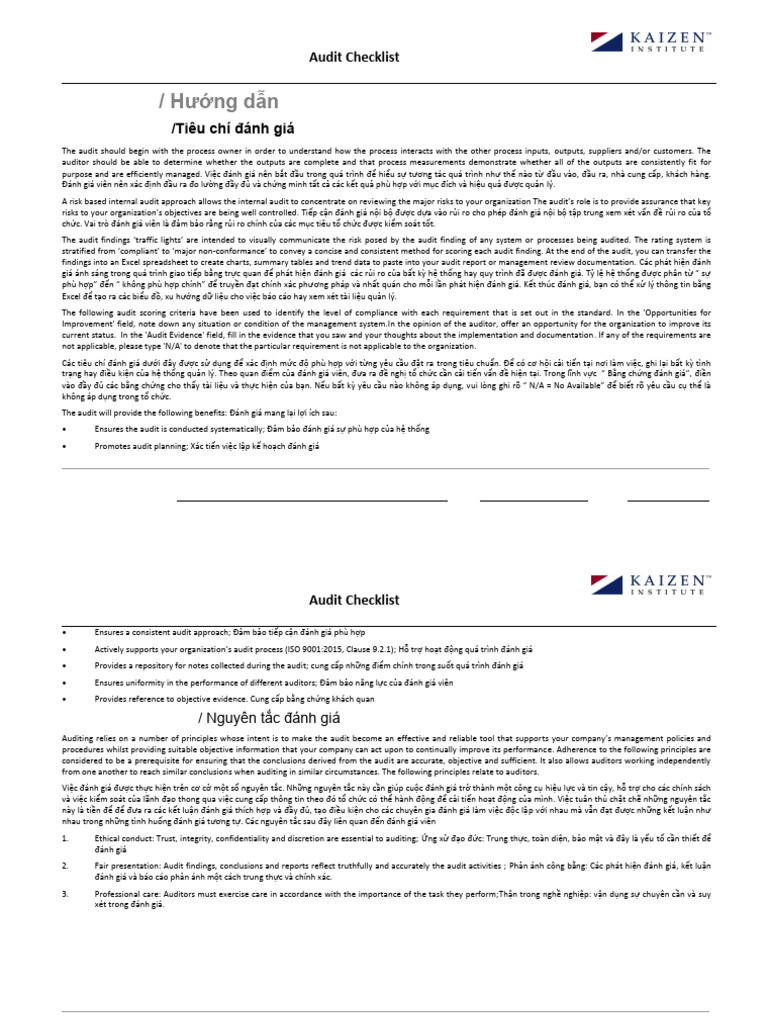 ISO 9001 Audit - Checklist VX | PDF