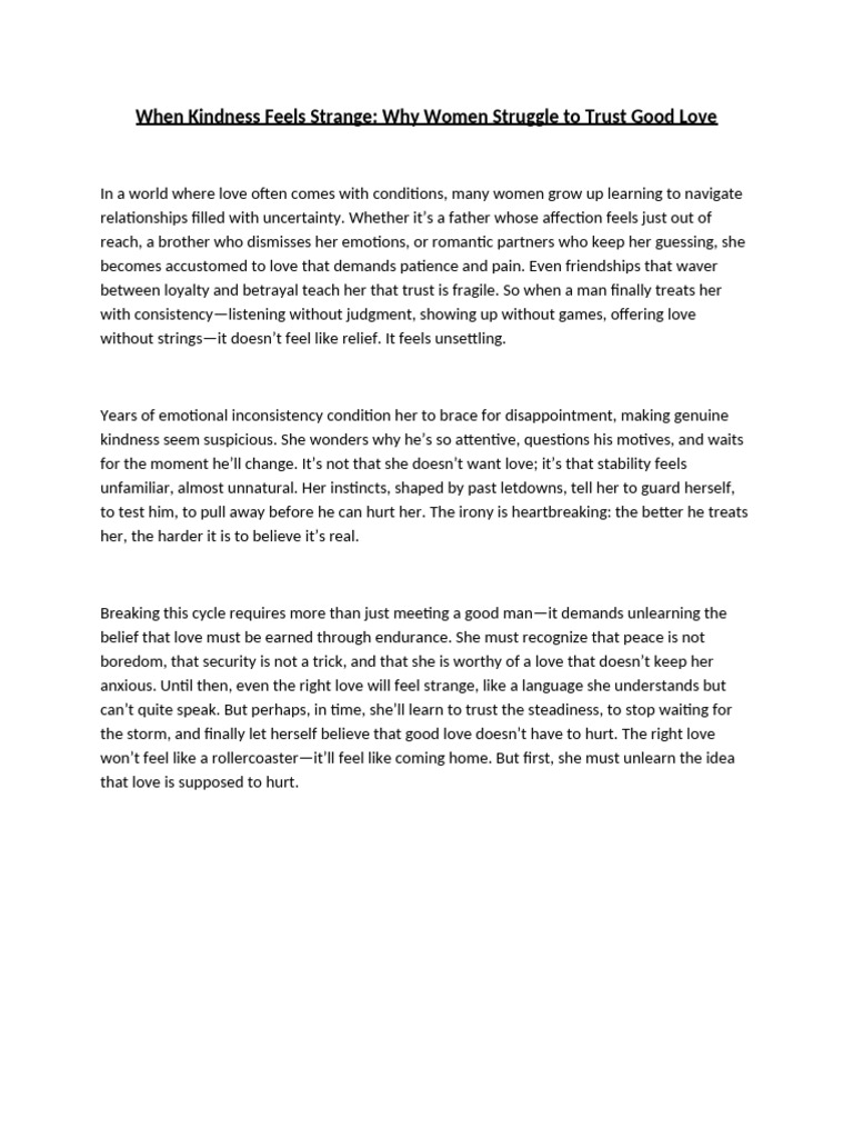 When Kindness Feels Strange | PDF