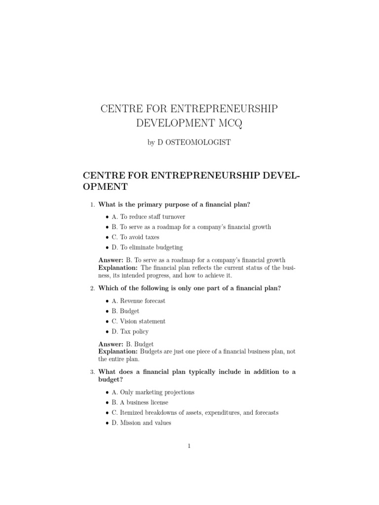 Ent 3 Centre For Entrepreneurship Development | PDF | Income Statement ...