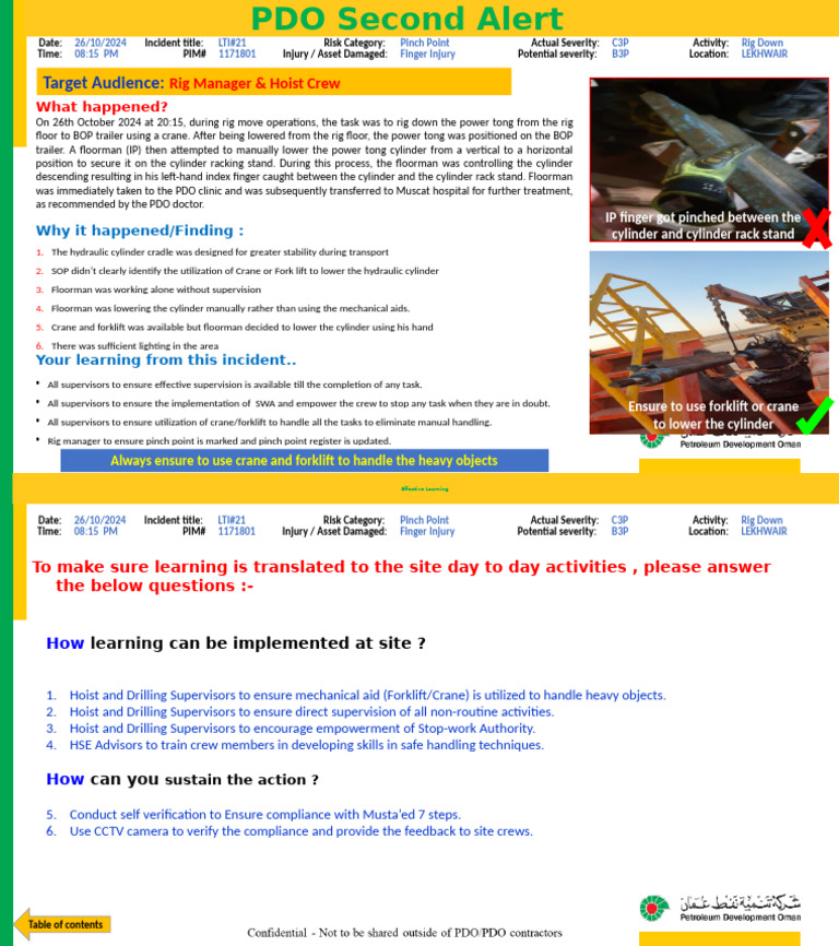 Rig Move Incident: Finger Injury Report | PDF | Crane (Machine) | Forklift