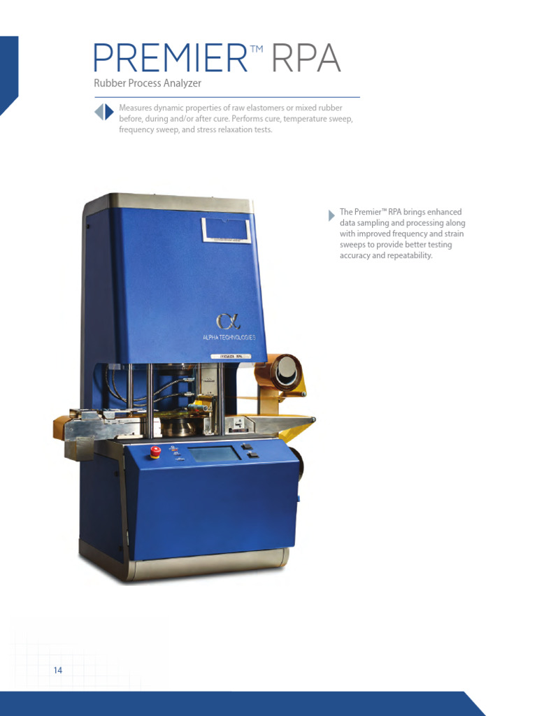 Premier RPA: Advanced Rubber Testing | PDF | Hardness | Physical Sciences