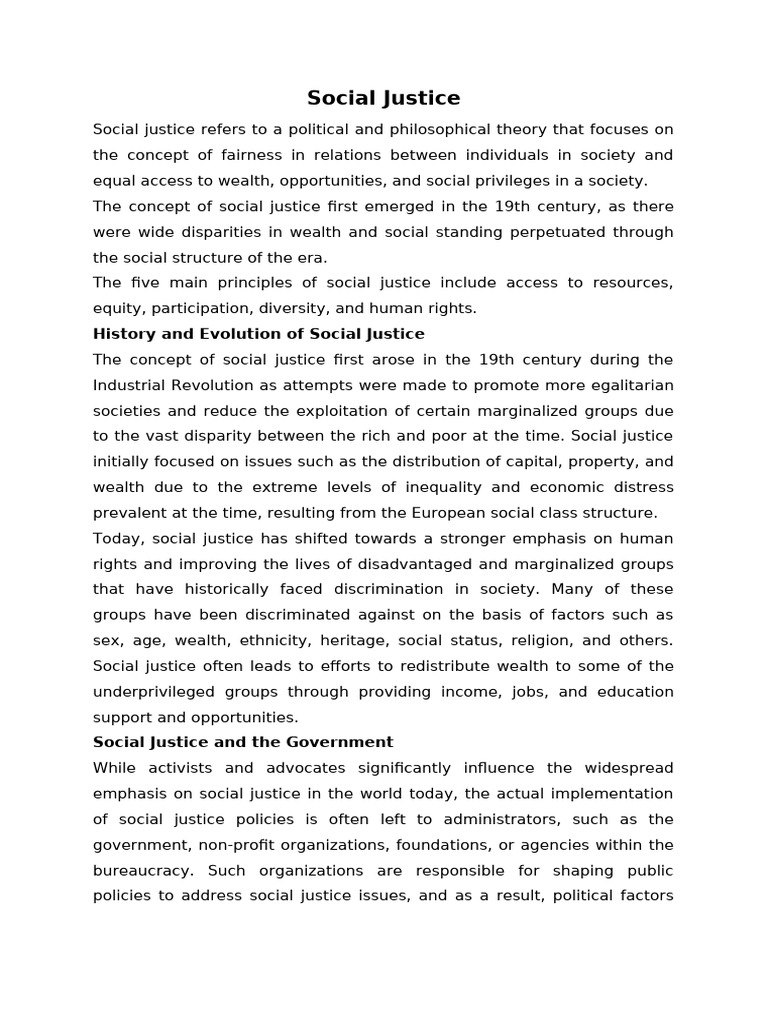 Social Justice | PDF | Social Justice | Justice
