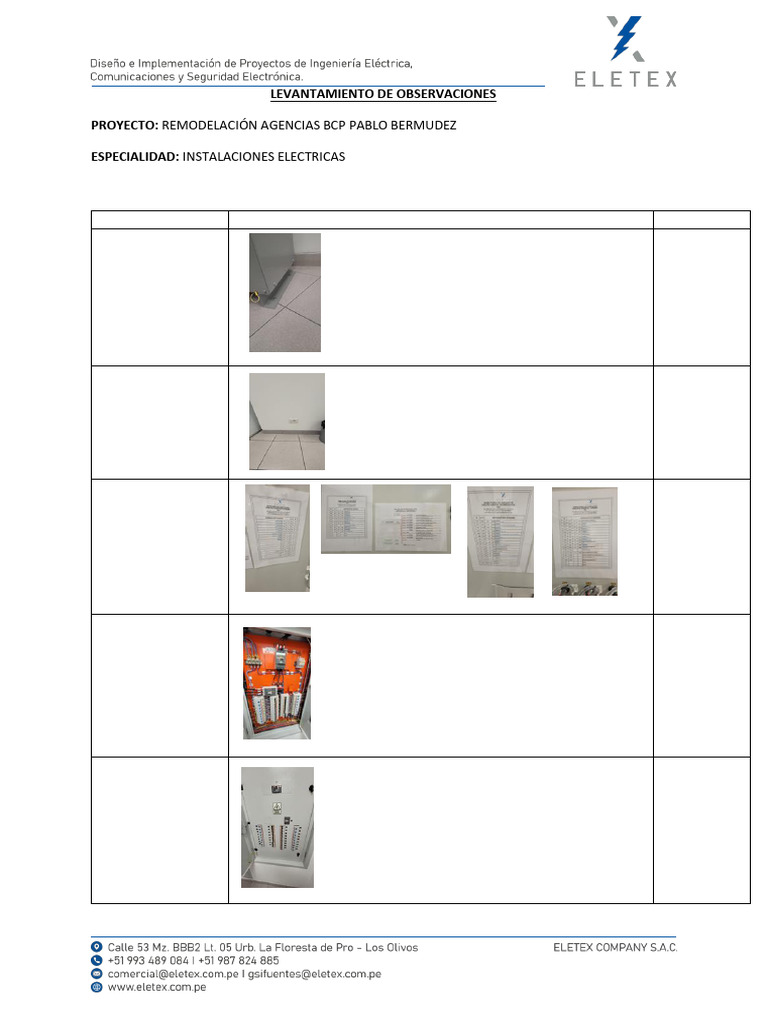 Levantamiento Obs. BCP | PDF