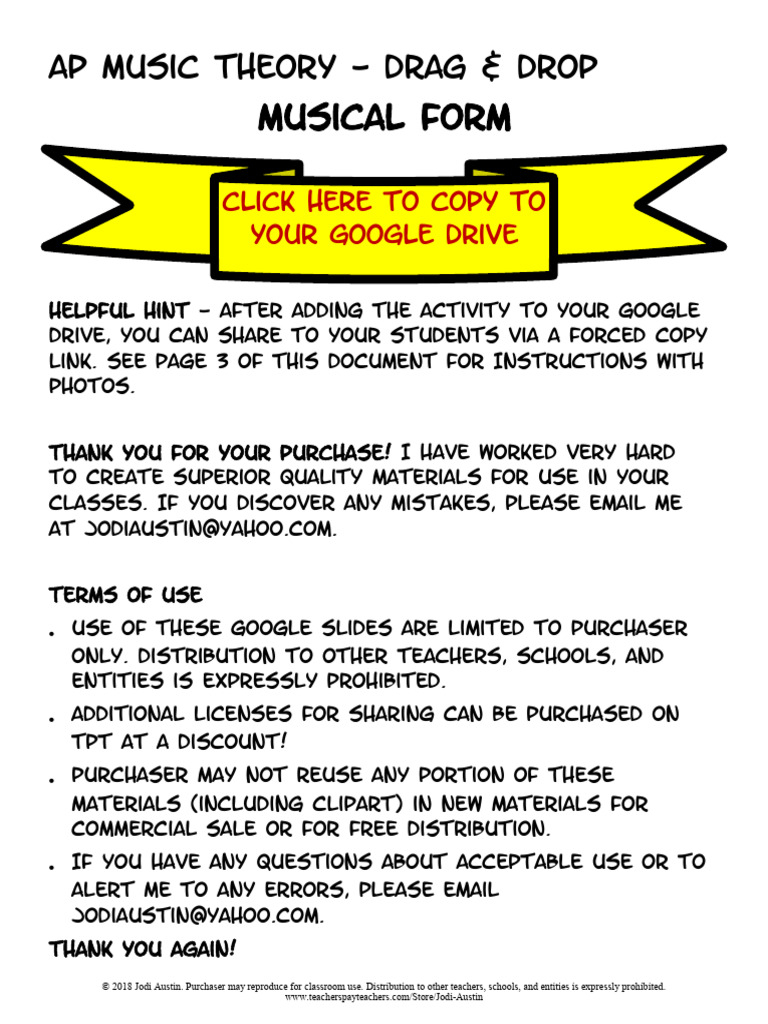 Google Slides Music Theory Activity Guide | PDF