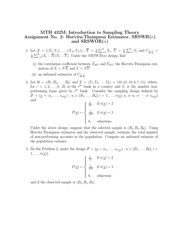 Ass 2 | PDF | Estimator | Mean Squared Error