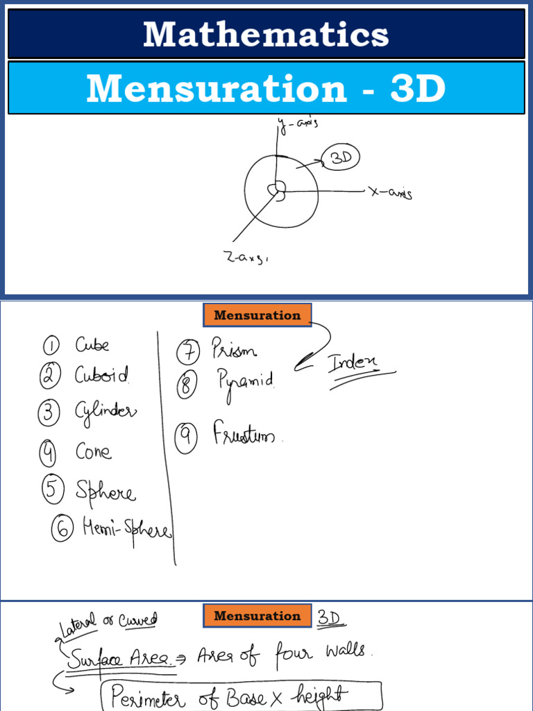 Mensuration 3D | PDF