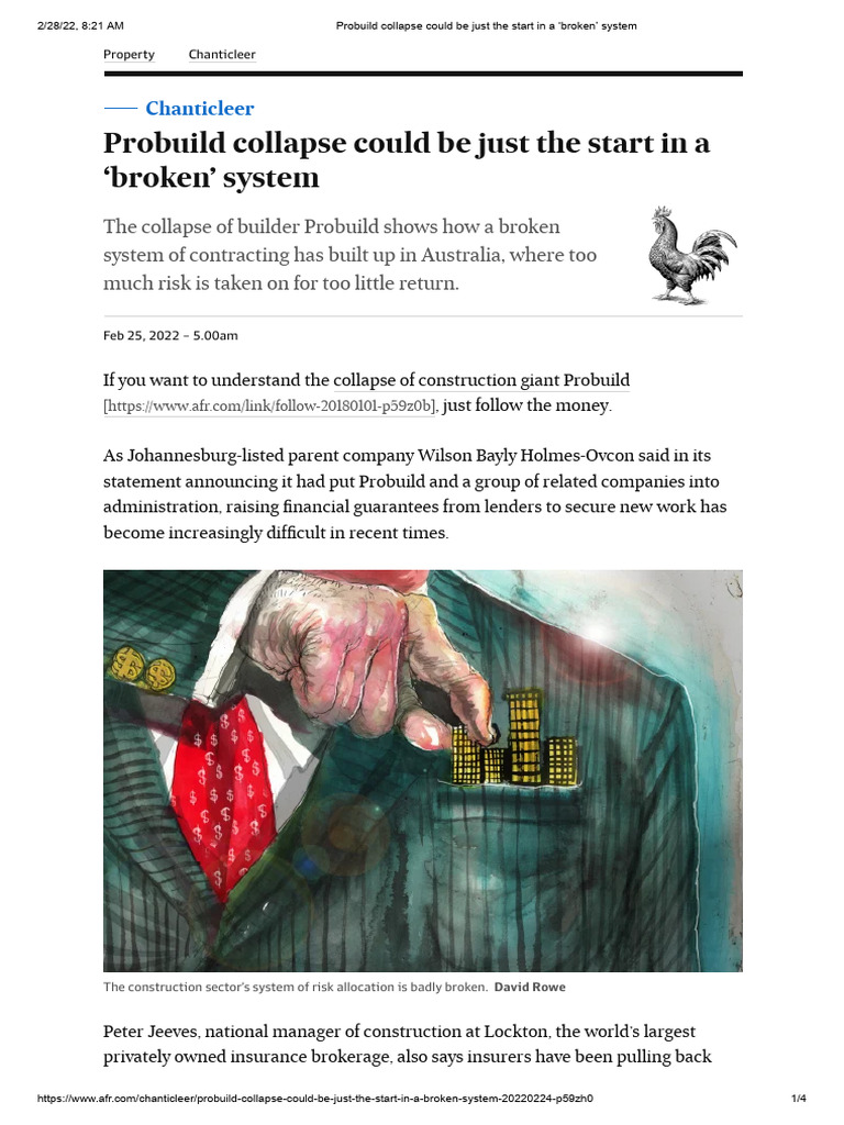 Probuild Collapse Could Be Just The Start in A Broken' System | PDF ...
