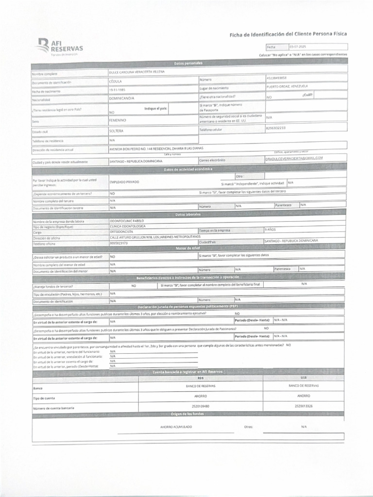 Ficha de Identificacion | PDF
