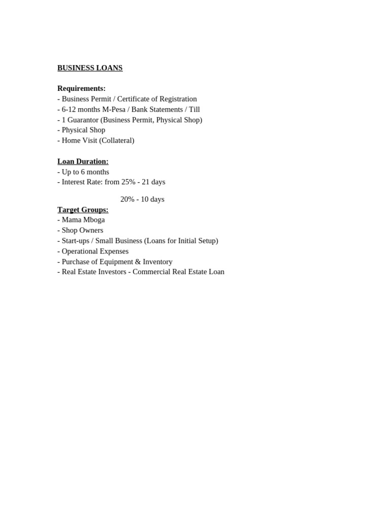 Business Loans | PDF
