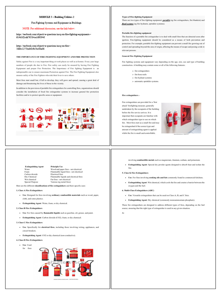 Fire Fighting Systems and Equipment Guide | PDF | Waste | Plumbing