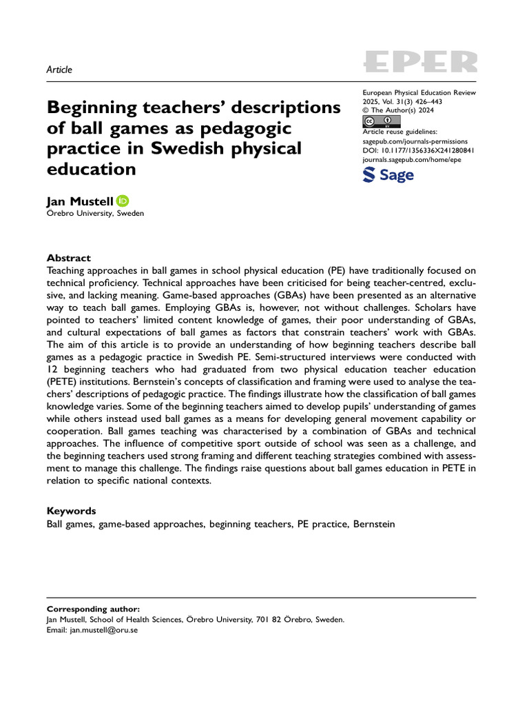 EBSCO-FullText-01_09_2025 | PDF | Pedagogy | Physical Education