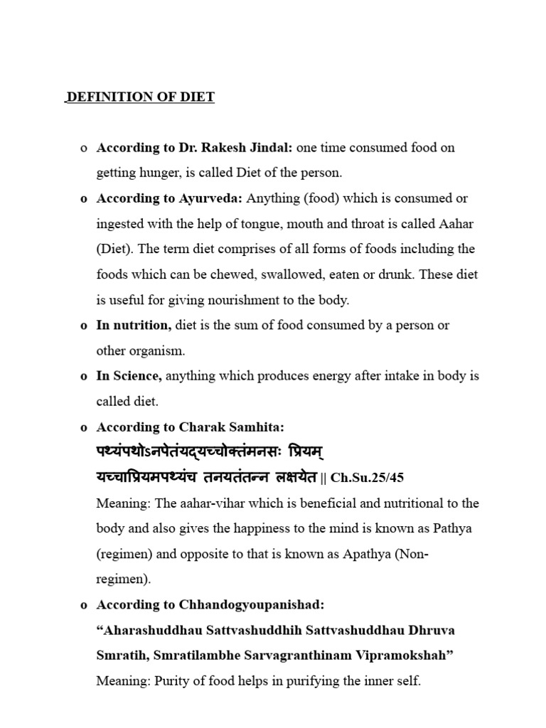 Understanding Diet and Nutrition Definitions | PDF | Nutrition | Diet ...