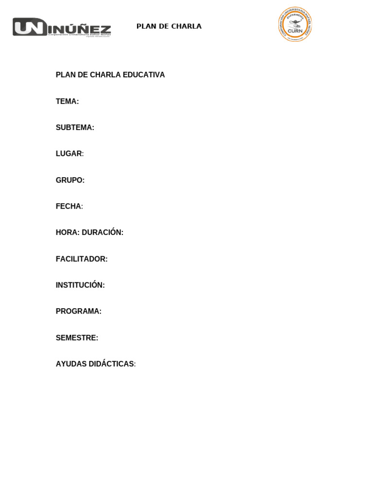 Plan de Charla Educativa | PDF