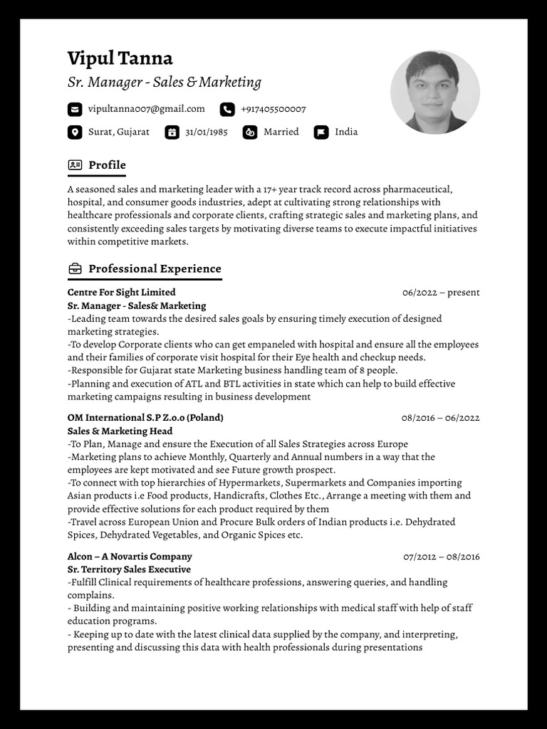 Resume - Vipul Tanna Updated 2025 | PDF | Marketing | Sales