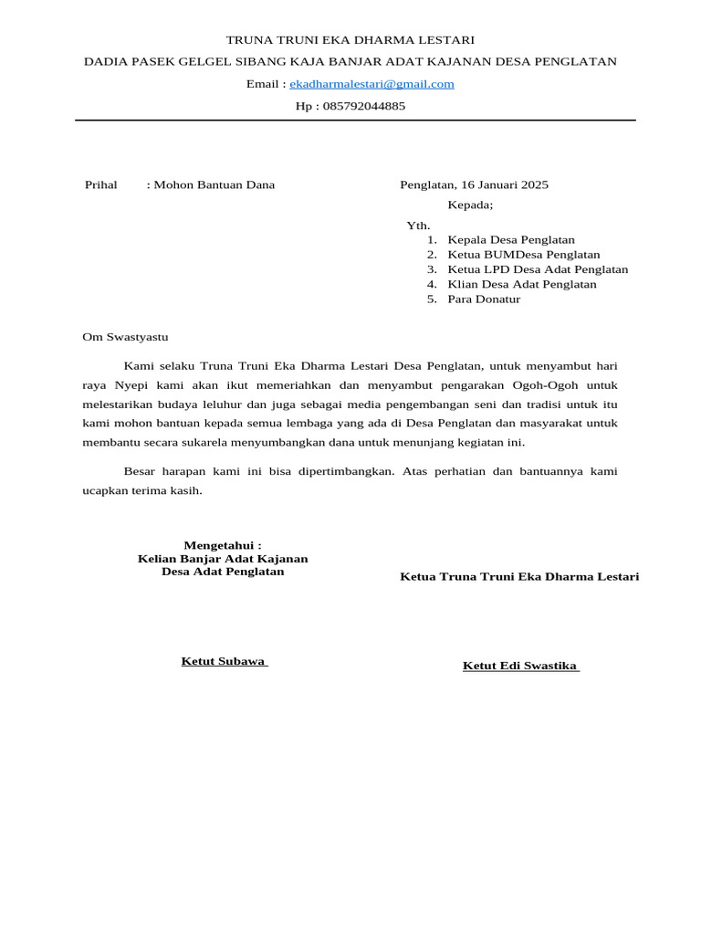 Proposal Eka Dharma Lestari | PDF