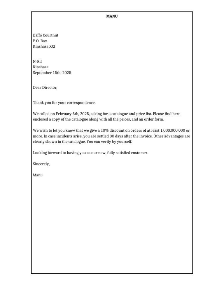 Formatted Letter Manu | PDF