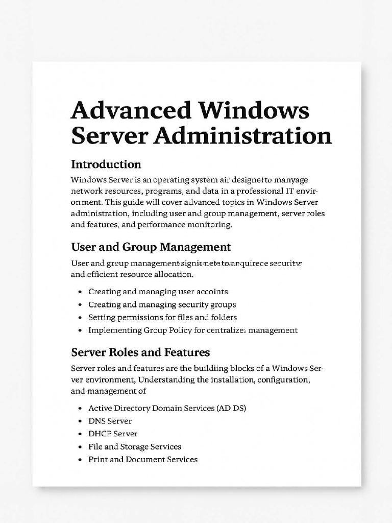 Advanced Windows Server Administration | PDF