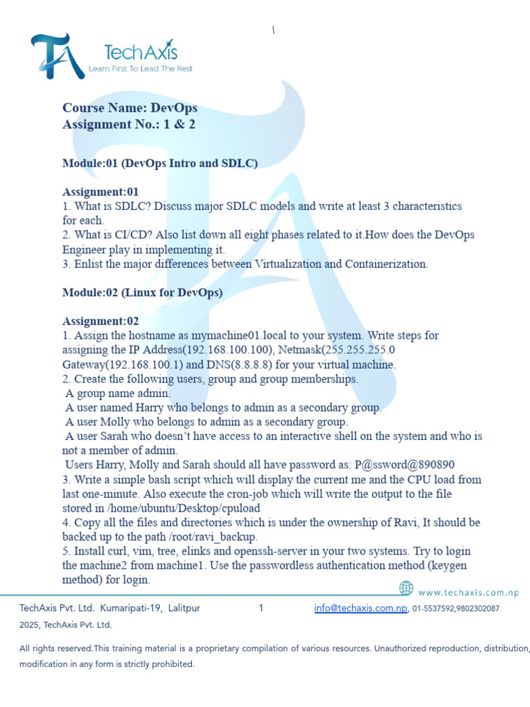 DevOps Assignment 1 and 2 | PDF | Superuser | Computer File