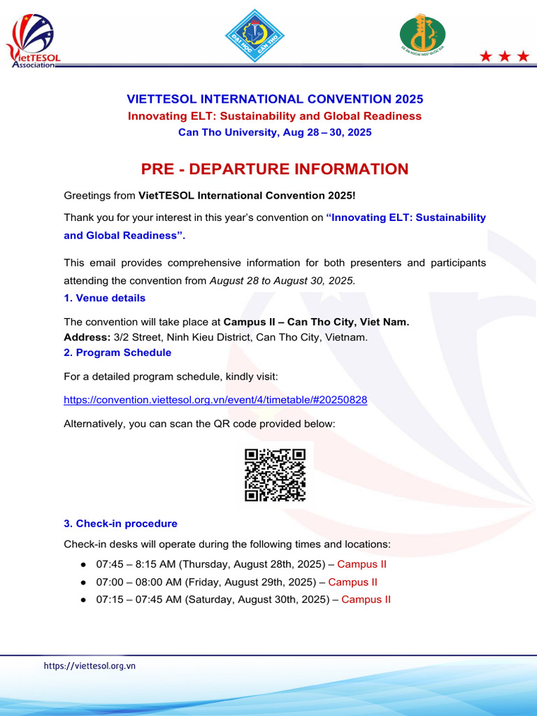 VIC2025 Pre-Departure Information | PDF