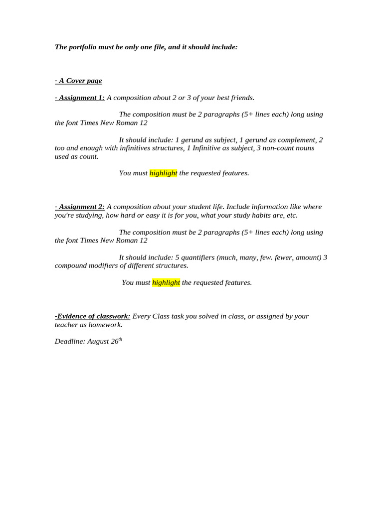 Portfolio Guidelines 6 | PDF