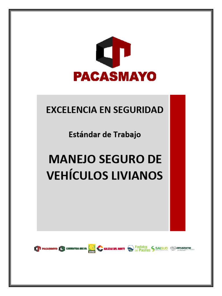 Estándar de Manejo Seguro de Vehículos | PDF | Licencia de conducir ...