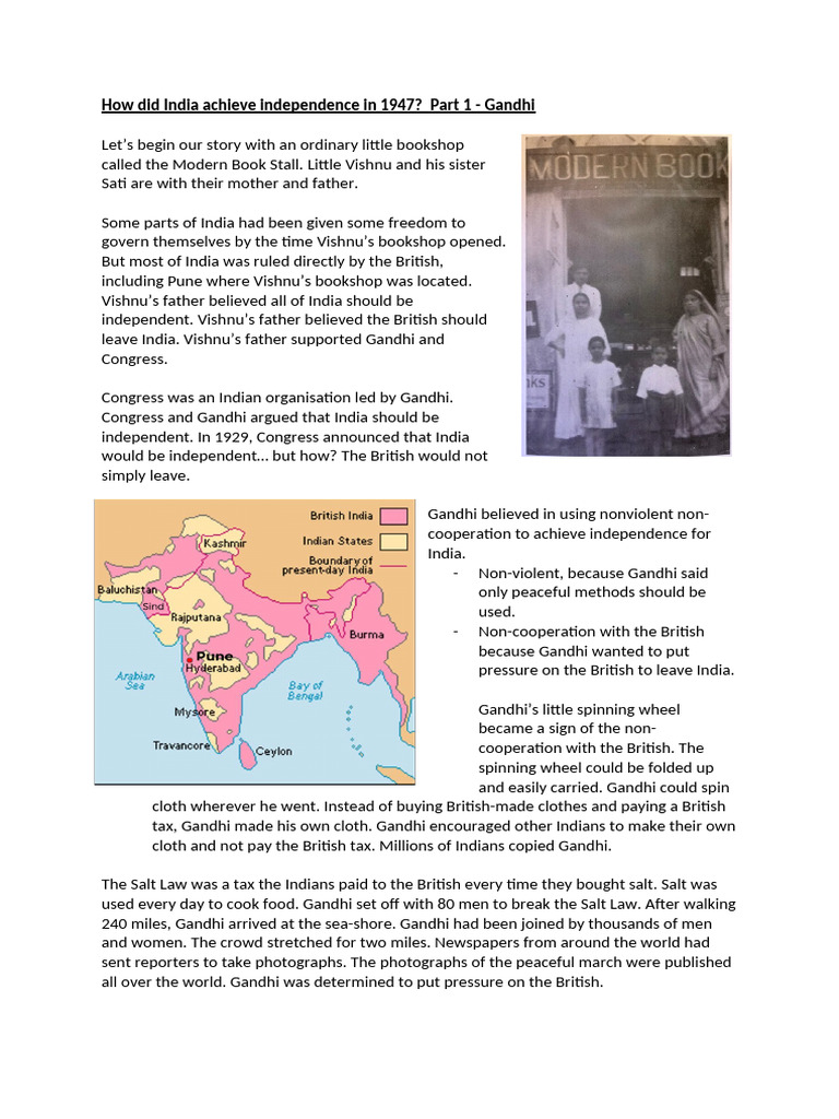 Gandhi's Role in India's 1947 Independence | PDF | Mahatma Gandhi ...