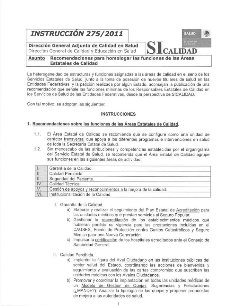 Instruccion 275 | PDF