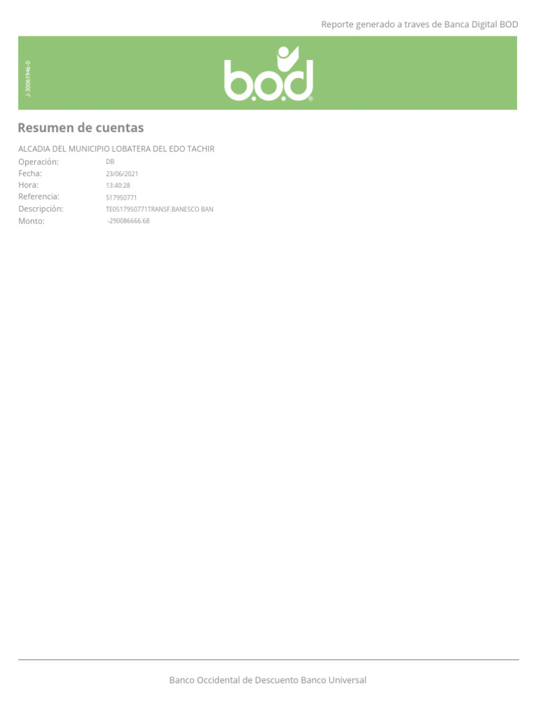 Detalle Movimiento Cuenta Alcadia Del Municipio Lobatera Del Edo Tachir ...