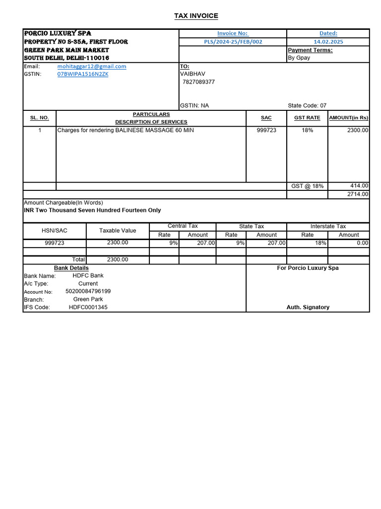 Invoice Vaibhav) | PDF